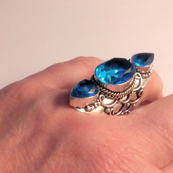 Designers Originals | Jewelry | Stunning 925 Sterling Silver Topaz Ring ...